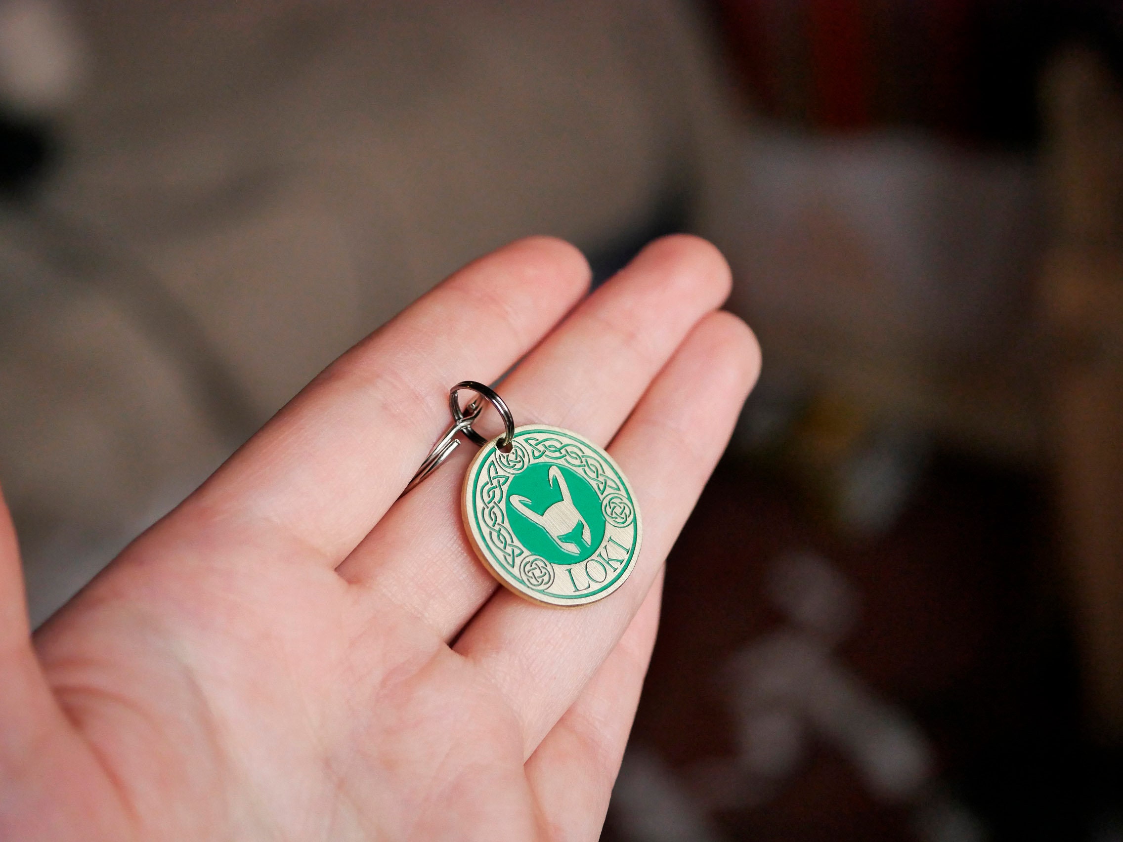 Loki Dog Tag Viking Pet Id Tag Brass or Copper Custom Cat - Etsy