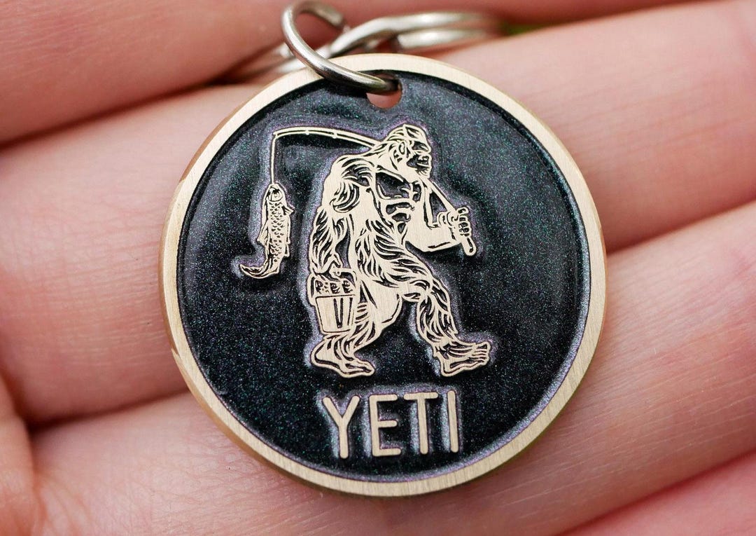 Yeti Dog Tag Personalized, Bigfoot Pet Id Tag, Custom Name Dog Collar ...