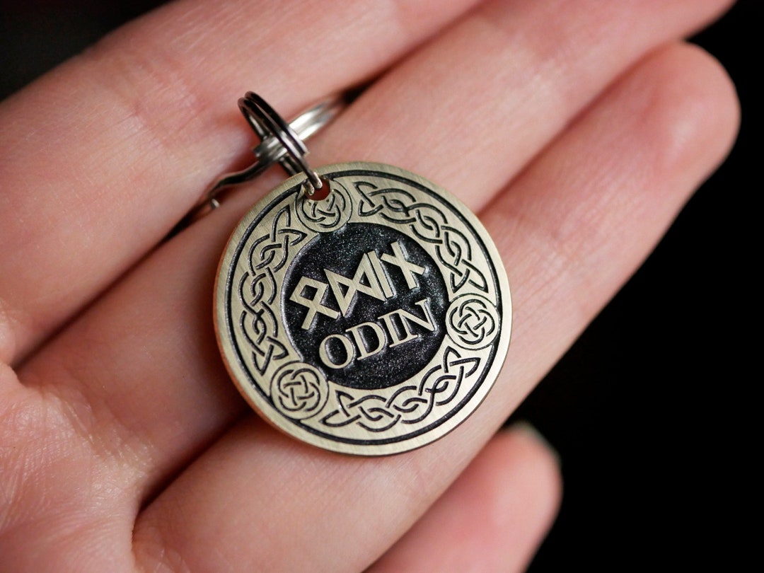 Custom Rune Name Dog or Cat Tag, Viking Norse Runes Name Pet Id Tag ...