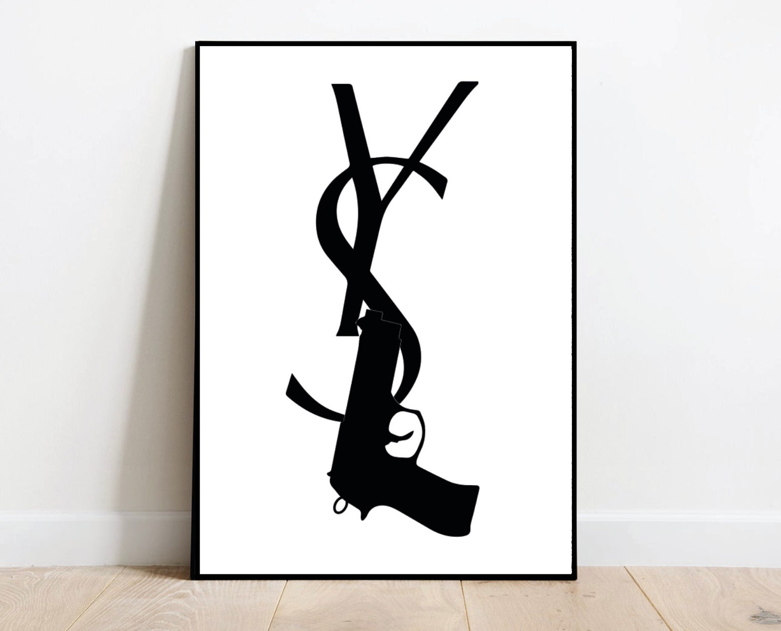 YSL Brand Poster Print FASHION Logo GUN Art Wall Wall Art Etsy ysl-brand-poster-print-fashion-logo-gun-art-wall-wall-art-etsy