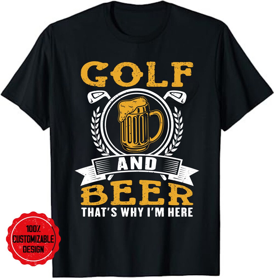 Golf and Beer Joke Dad Funny Fathers Day Drinking T-shirt, Gifts for ...