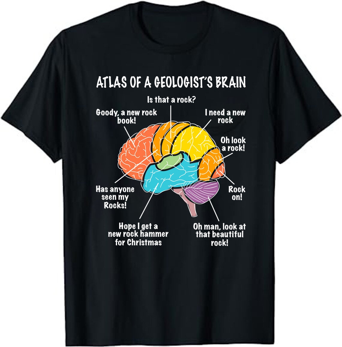 Atlas of A Geologist Brain Geology Rock Collector Gifts Gear Unisex T ...