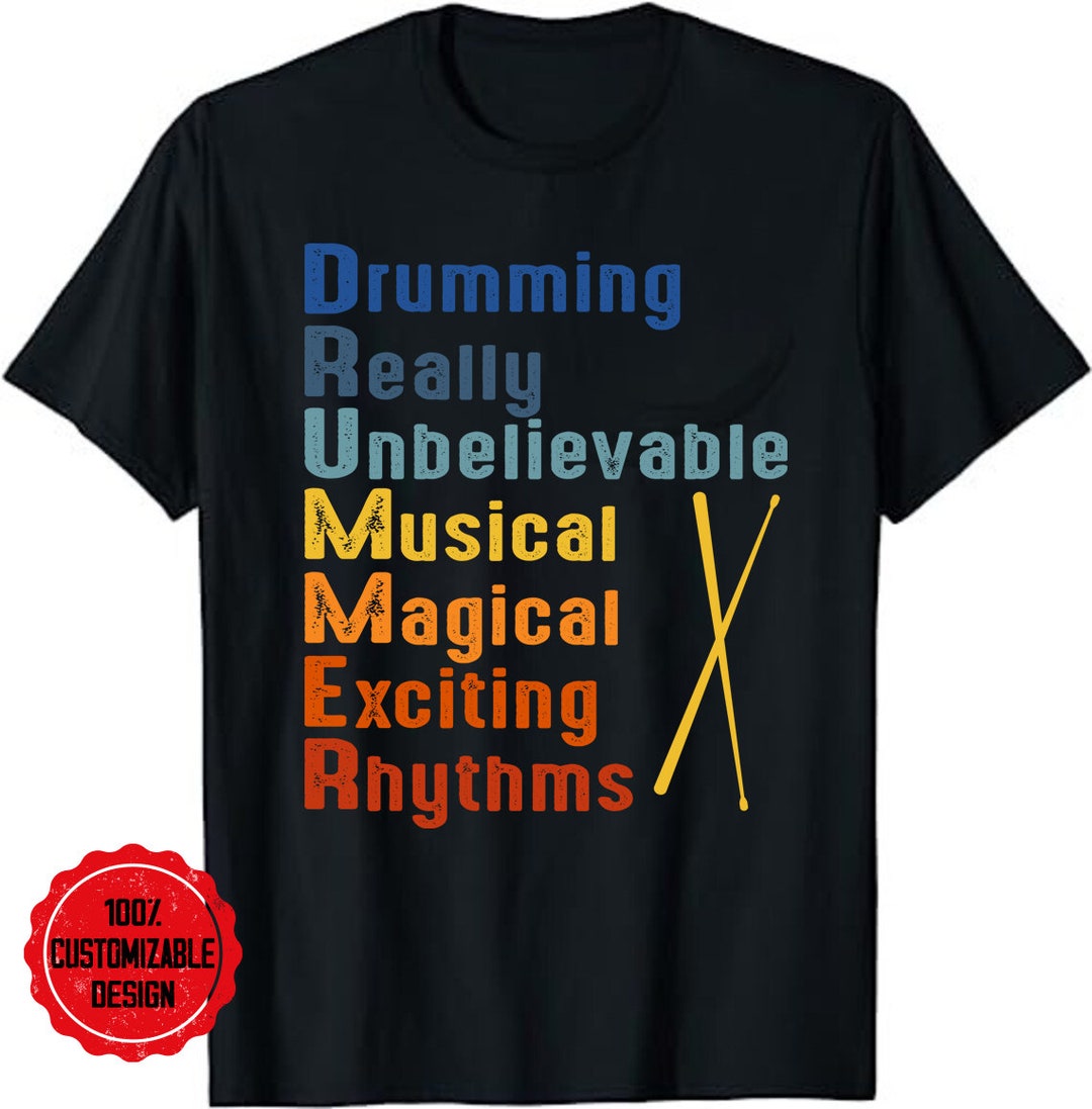 Drummer Drums Drumming Drumset Snare Musician T-shirt, Funny Drummer ...