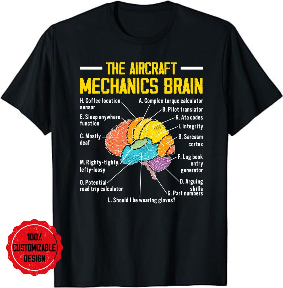 Aircraft Mechanic Brain T-shirt: Aviation Technician Gift - Etsy