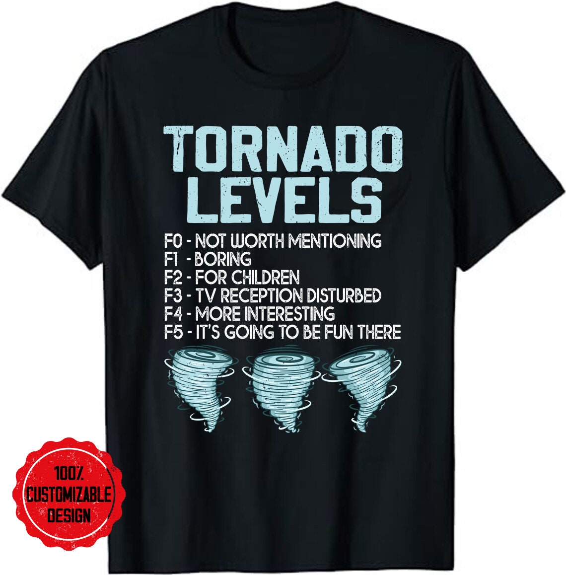 Funny Tornado Levels, Storm Chasing Tornados T-shirt, Meteorology Shirt ...