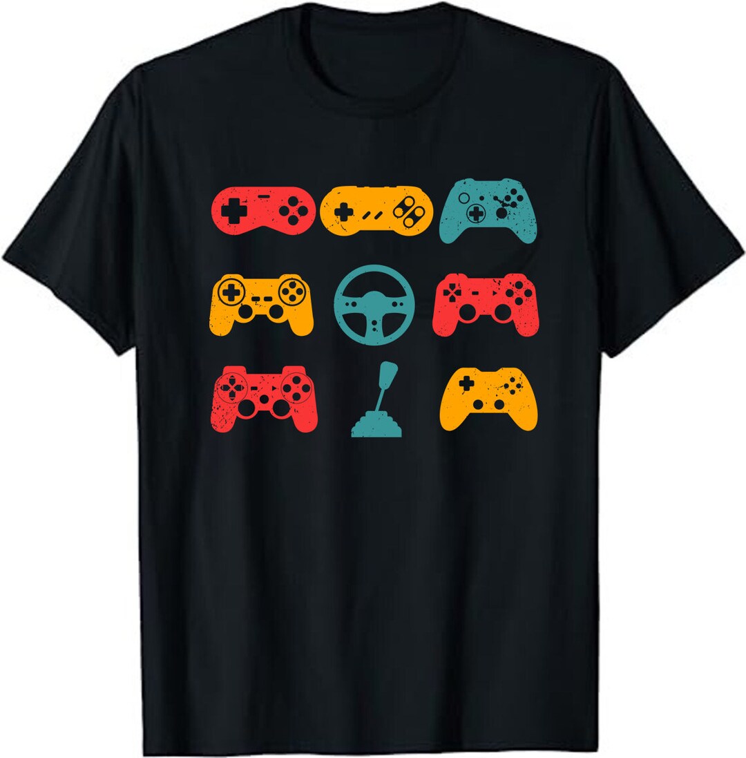 Video Game Console Controllers Retro 80's 90's Arcade Gamer Unisex T ...