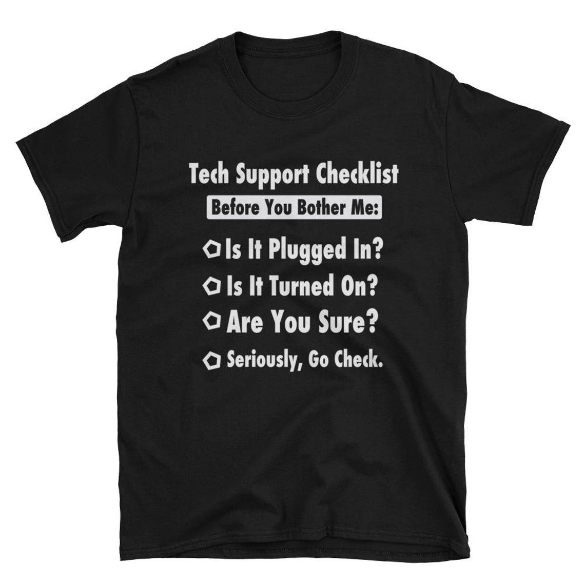 Funny Tech Support Helpdesk Checklist T-shirt Sysadmin Gift | Etsy