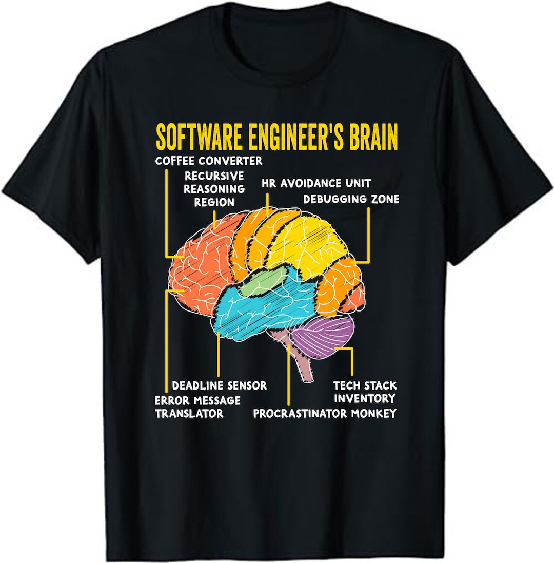 Software Engineer's Brain Funny Software Engineering Student Unisex T ...