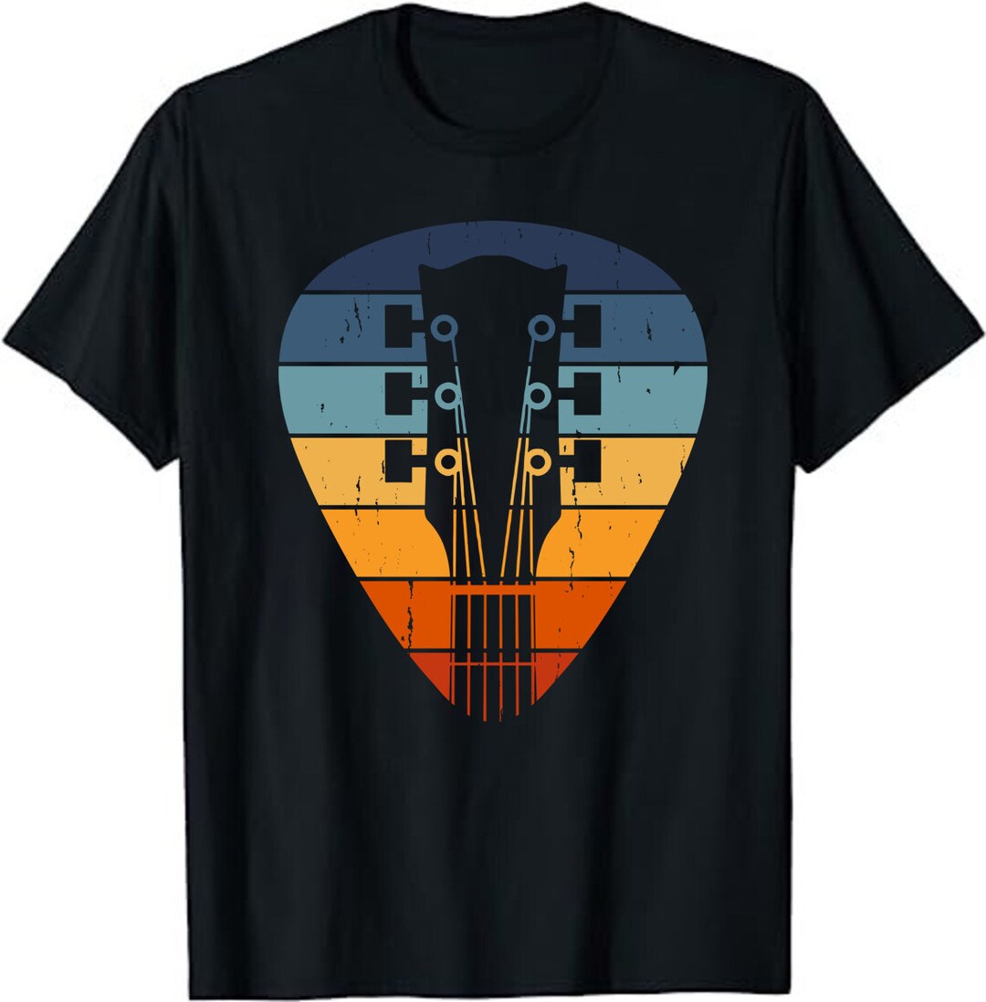 Retro Vintage Guitar Pick Player Guitarist Bassist Musician Unisex T ...