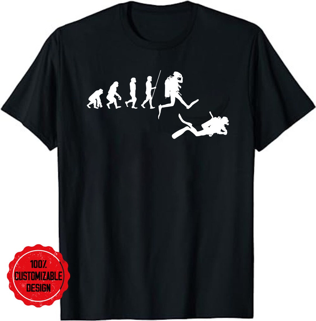Diving Evolution Shirt, Evolution of Man Funny Scuba Dive Ocean T-shirt ...