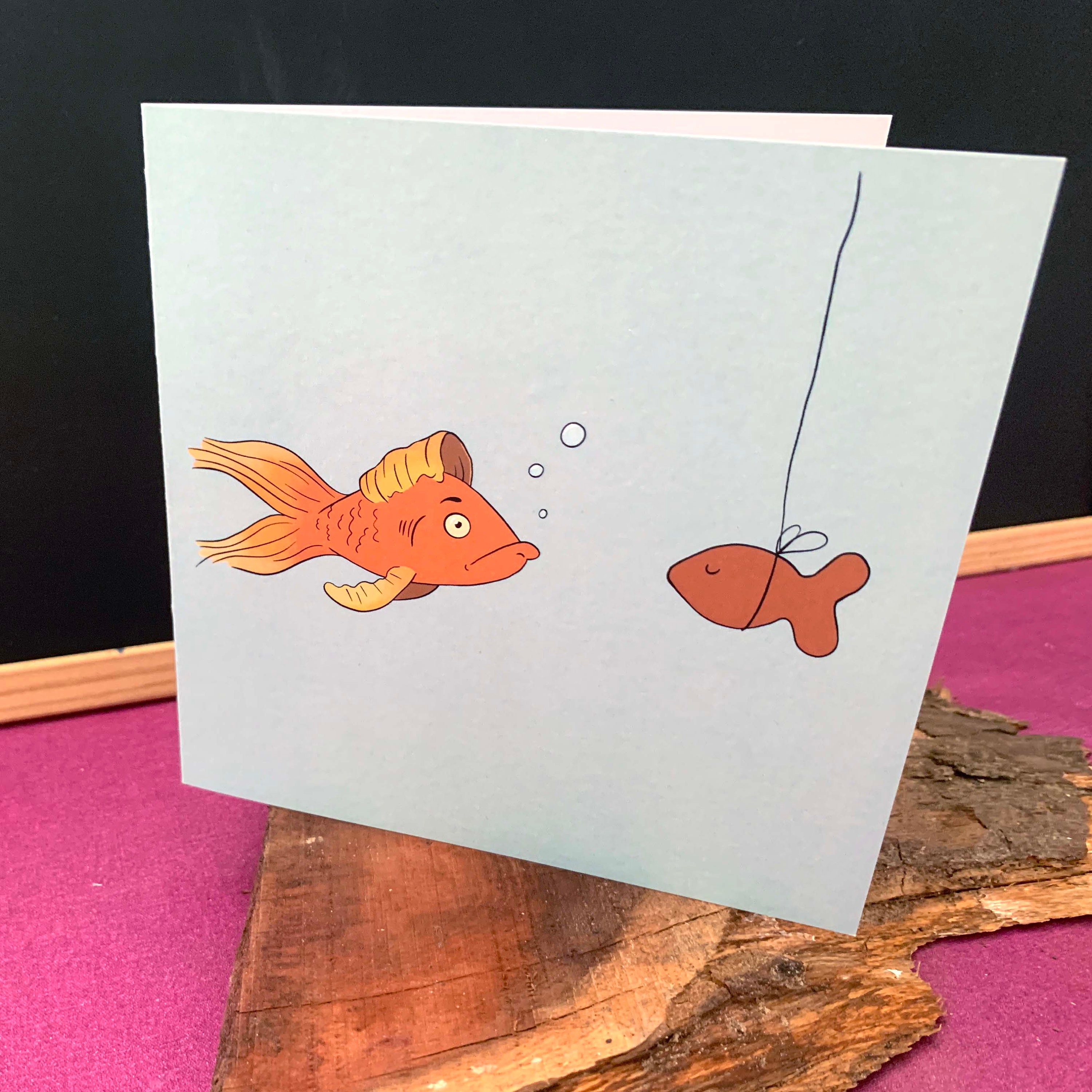Goldfish Cracker Greeting Card Fun Card Greeting Card Goldfish Funny ...