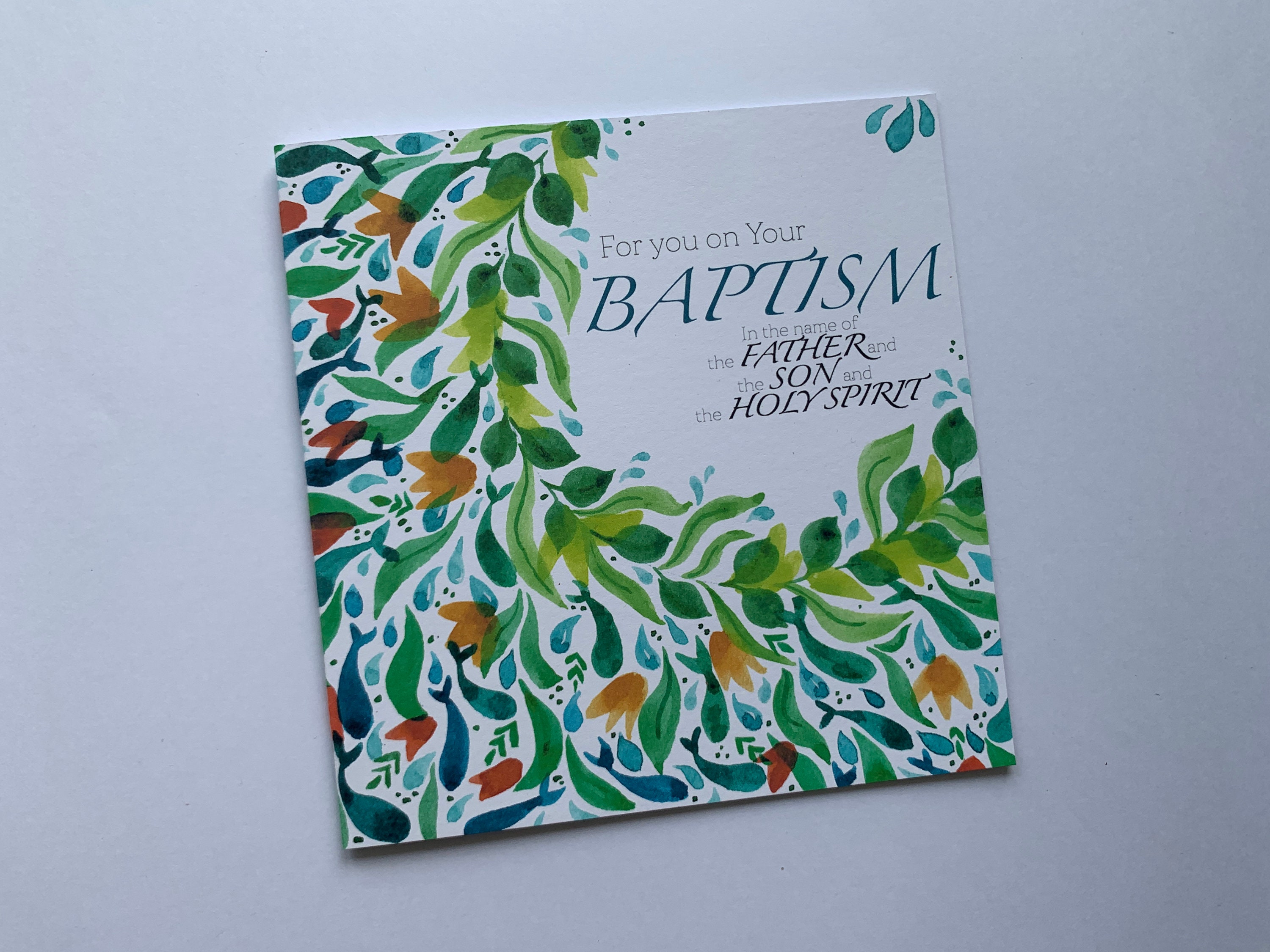 Father, Son and Holy Spirit Baptism Card - Christian Card - Greeting ...