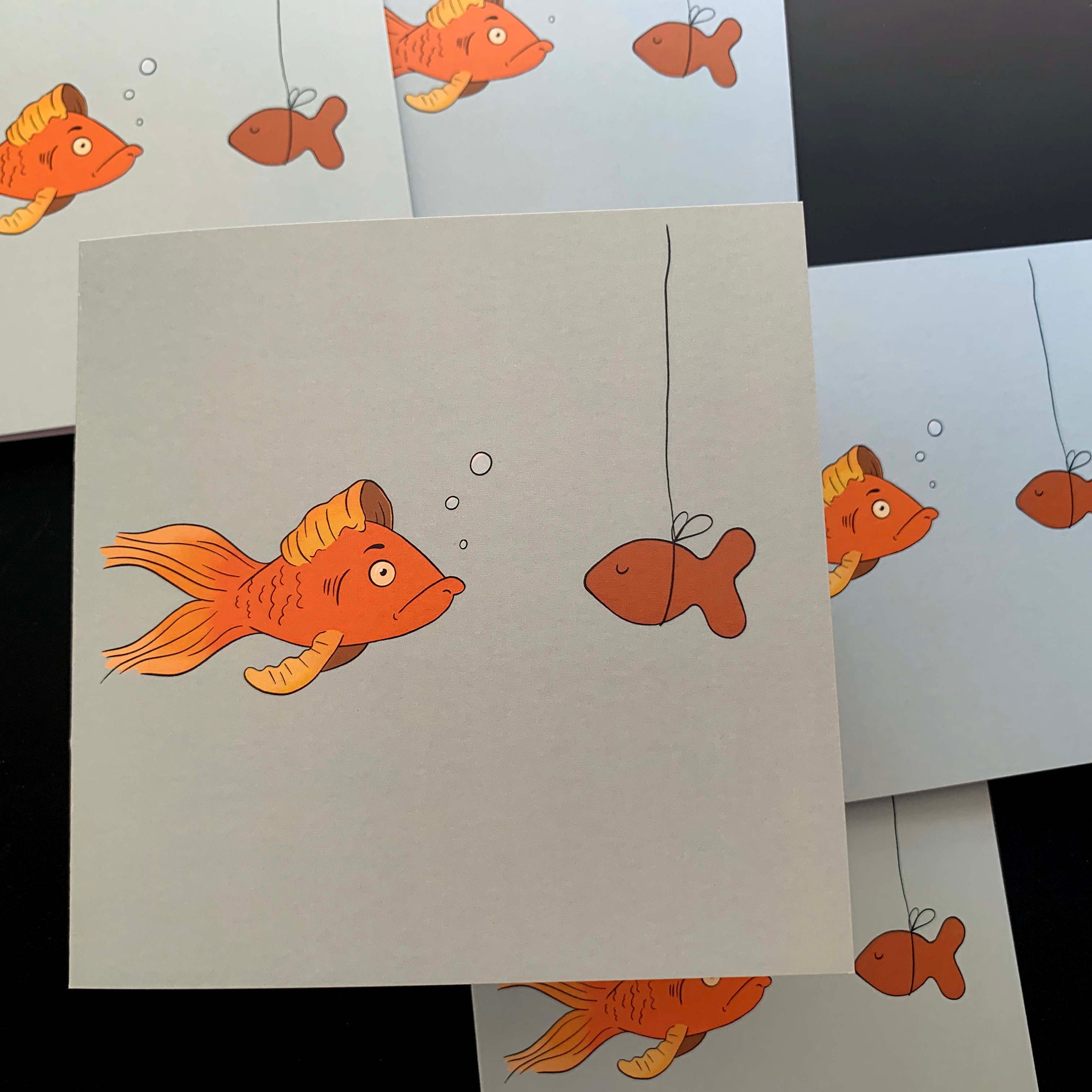 Goldfish Cracker Greeting Card Fun Card Greeting Card Goldfish Funny ...