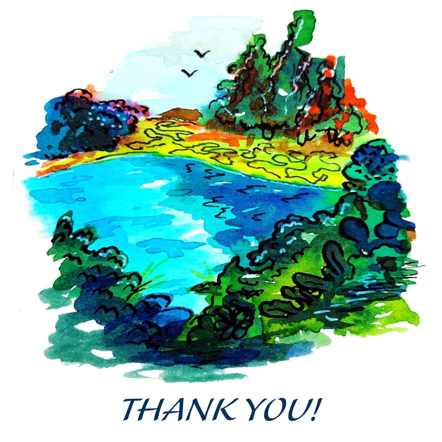 Landscape Thank You Card - Fun Card - Greeting Card - Cow - Funny ...