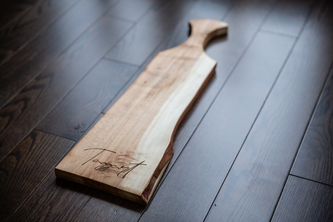Custom Engraved Narrow Serving Board With Handle | Grown and Made in ...