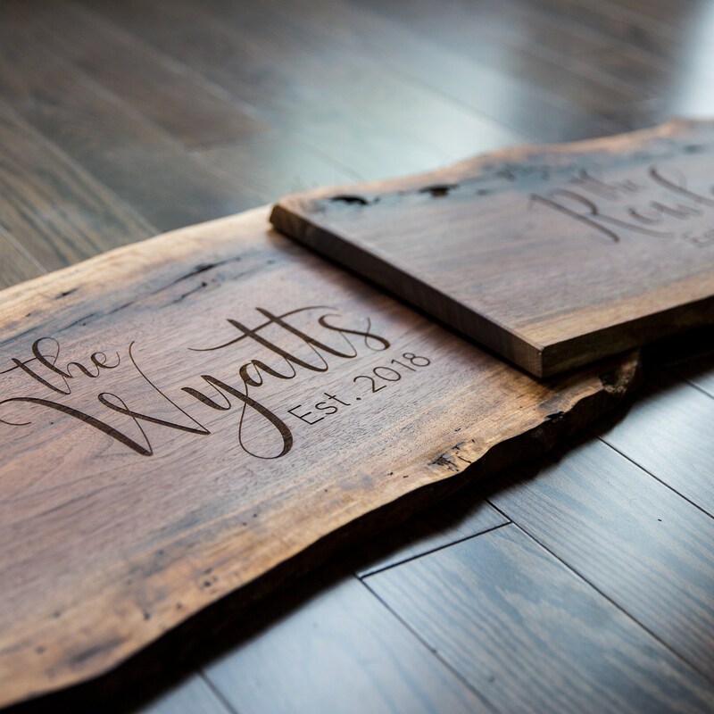 Wedding Live Edge Signs - Etsy