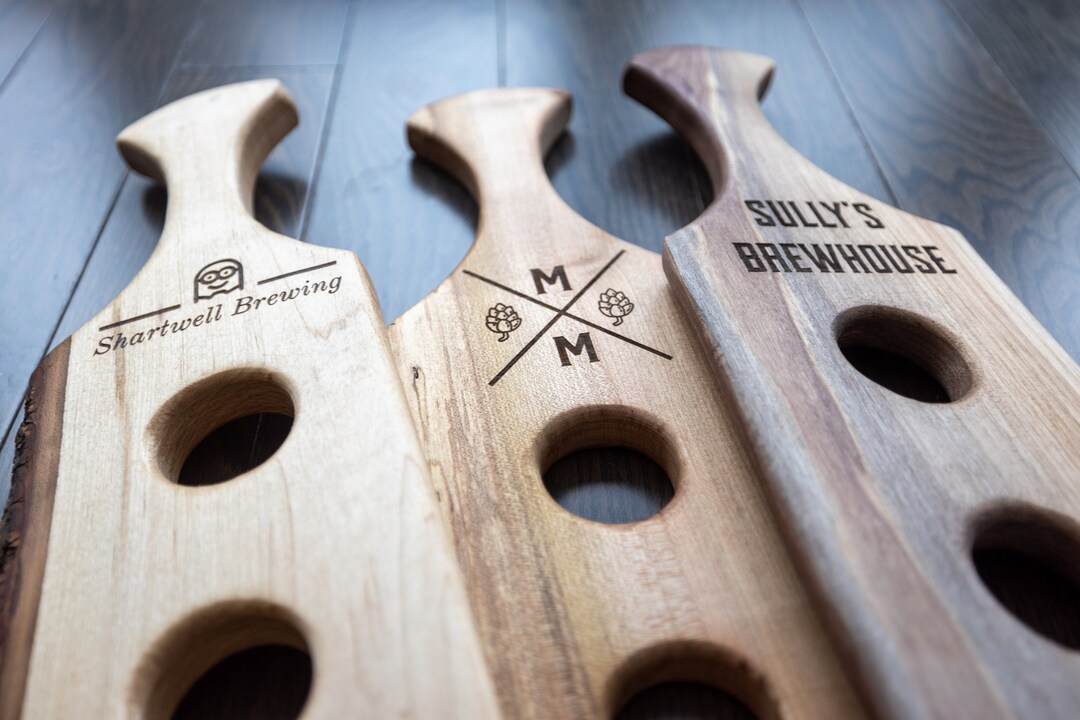 Personalized Beer Paddle | Engraved Beer Flight Set | Beer Sampler ...