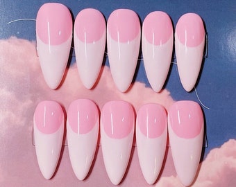 Deep French Nails - Etsy