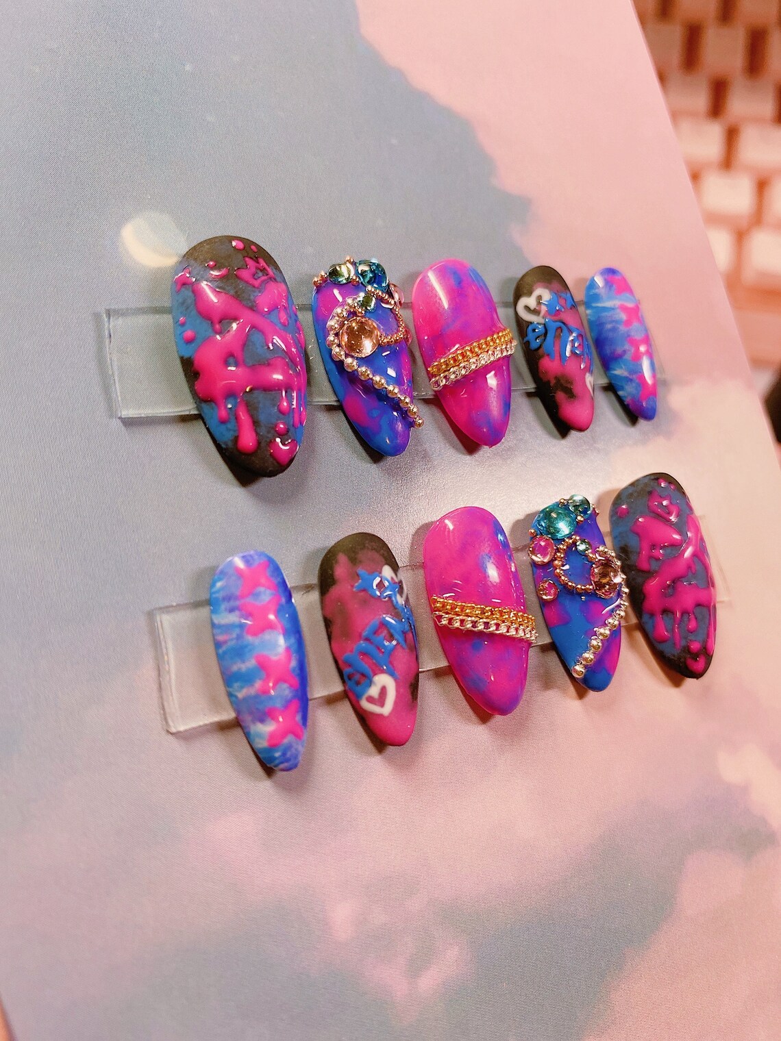 Arcane Jinx Smoke & Spray Paint Nails League of Legends | Etsy