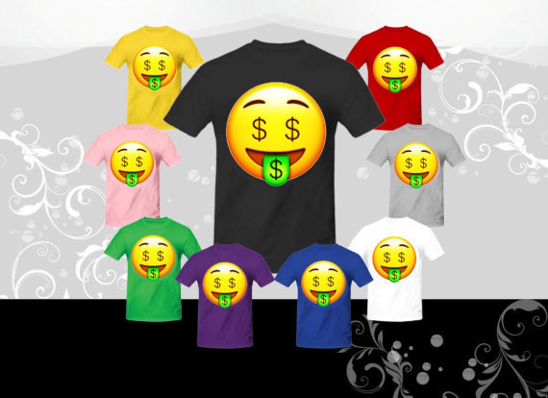 Money Mouth Face Emoji T-shirt (U+1F911), Emoji Tee, Halloween Shirt ...