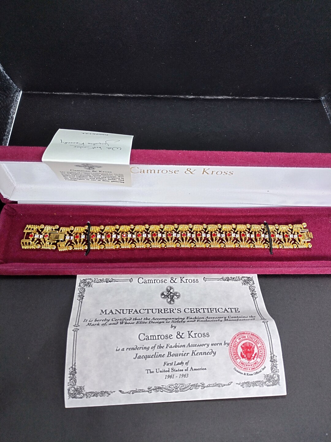 Vintage Camrose and Kross Jackie Kennedy GP Bracelet - Etsy