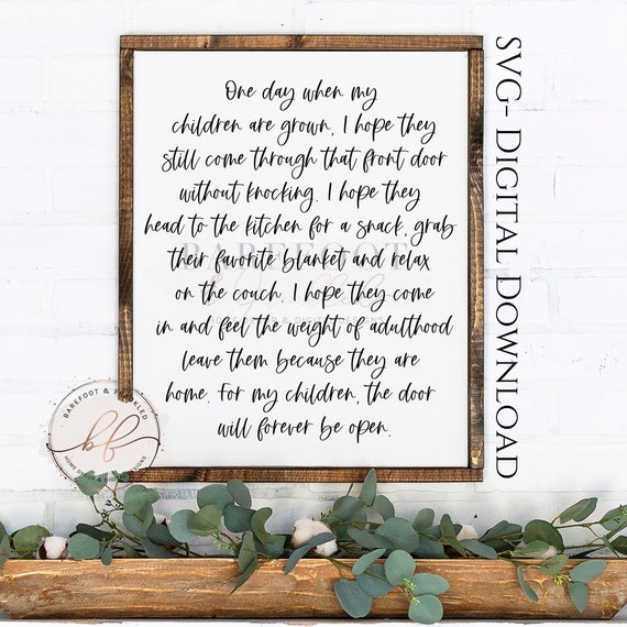 SVG When My Children Are Grown Farmhouse Quote Family Quote - Etsy