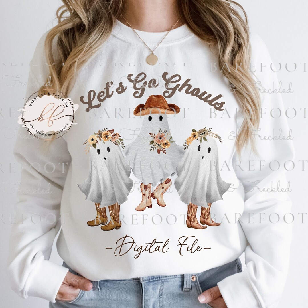 PNG- Let's Go Ghouls, Ghost With Boots, Cowgirl/cowboy Ghost, Western ...