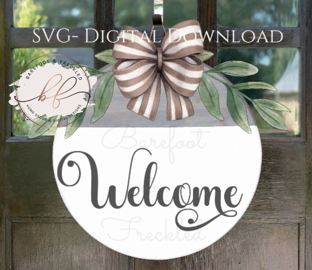 Welcome Door Hanger SVG, Front Door Hanger Svg, Front Door Sign Svg ...