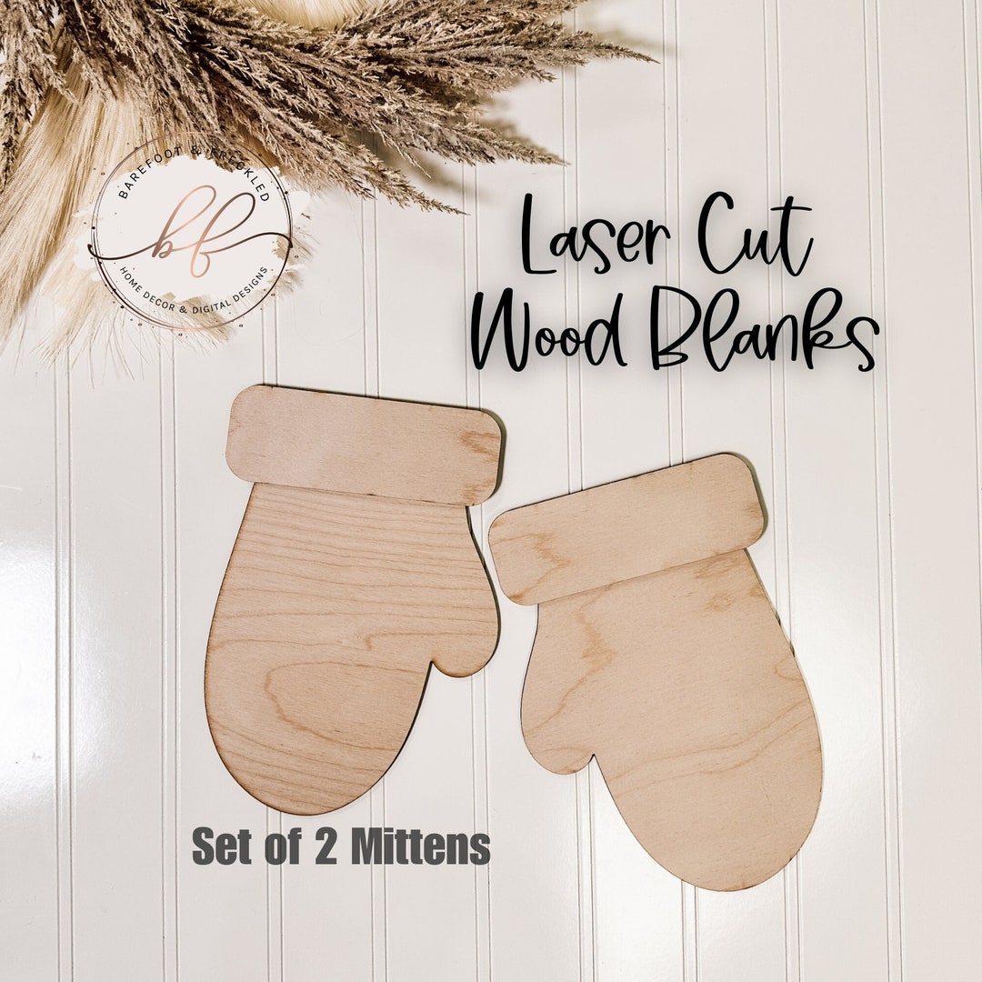 Laser Cut Mitten Wood Blanks, Christmas Craft, Mitten Shaped Wood Craft ...