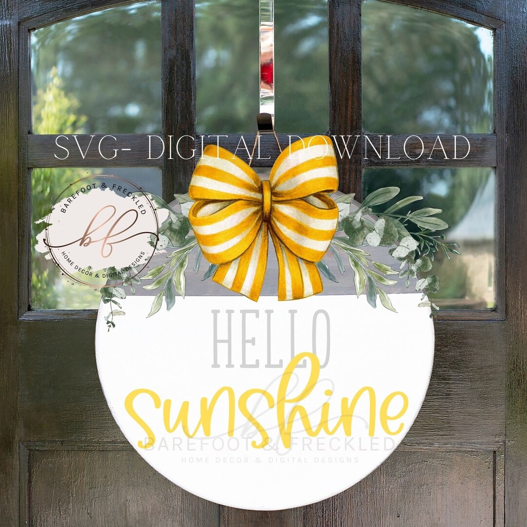 SVG/PNG- Hello Sunshine Door Hanger Svg/png, Summer Door Hanger Svg ...