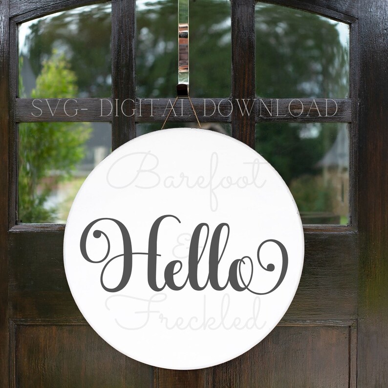Hello Door Hanger SVG Door Hanger Hello SVG Front Door | Etsy