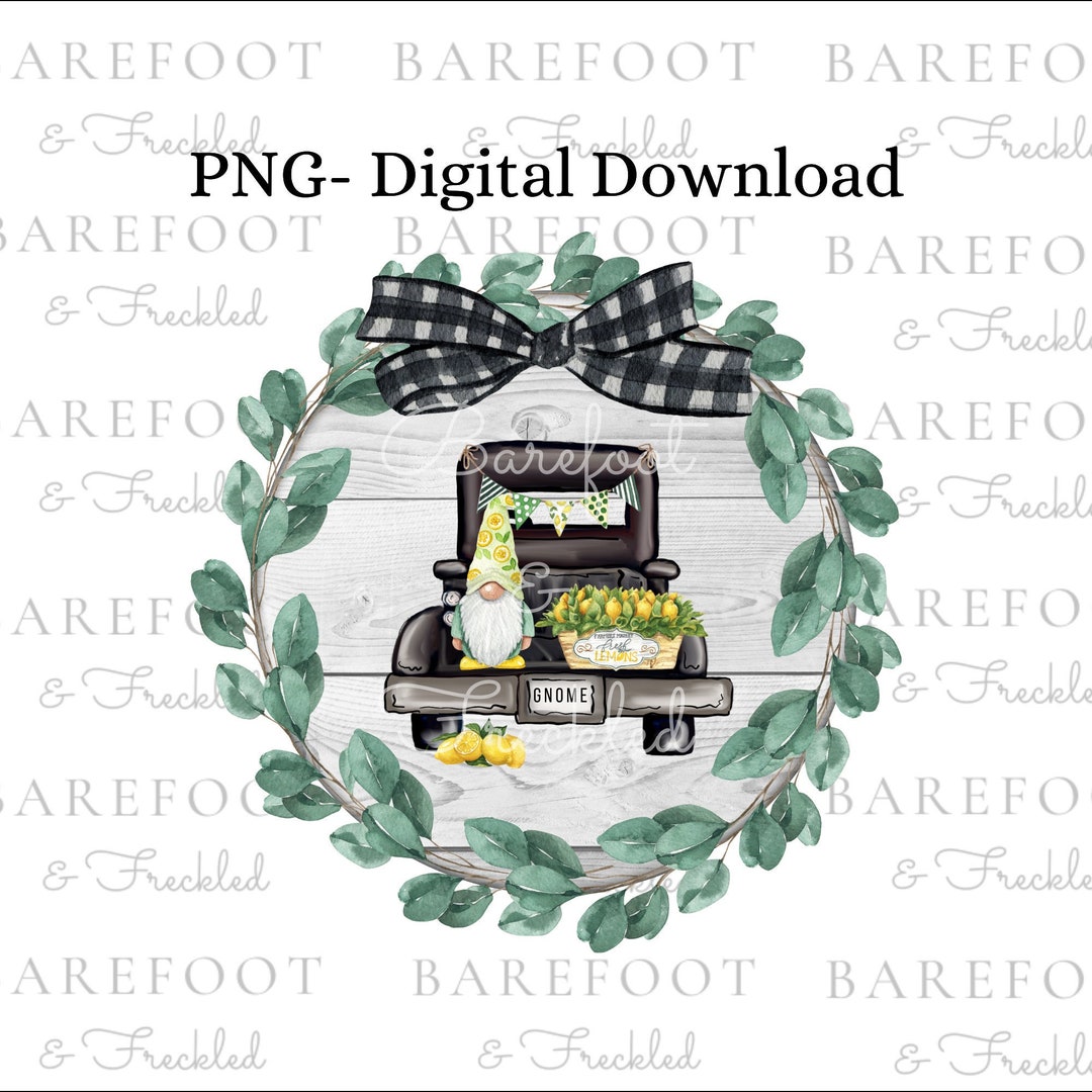 Lemon Truck Gnome PNG for Sublimation, Vintage Truck Gnome Round PNG - Etsy