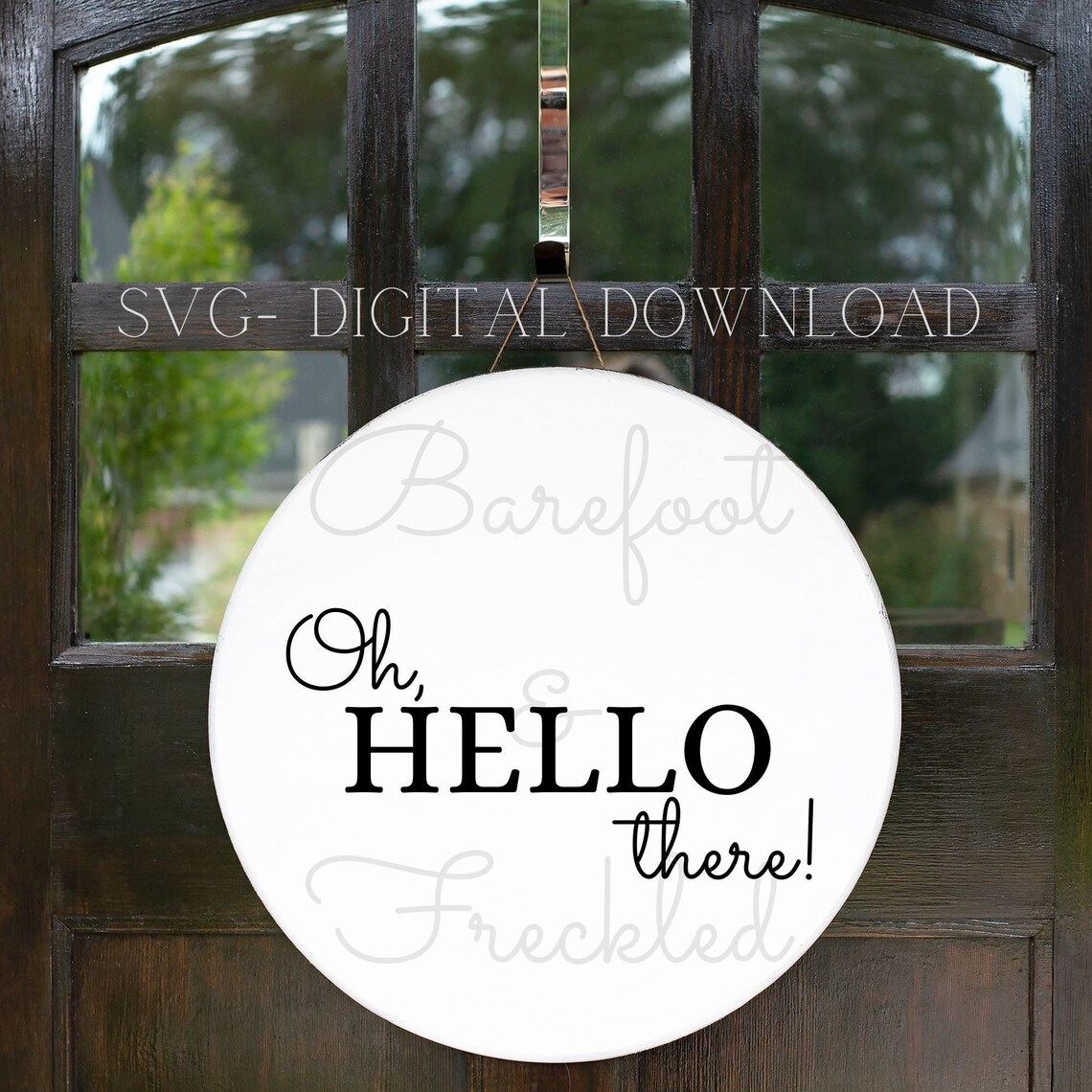 Oh Hello There Door Hanger SVG, Door Hanger Template, Hello SVG - Etsy