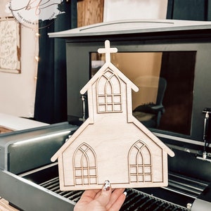 Laser Cut 11 Inch Wooden Church Blank, Chapel, Craft Wood Blank, Church ...