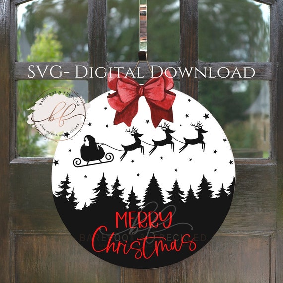 SVG Merry Christmas Santa Flying Night Time/christmas Night - Etsy