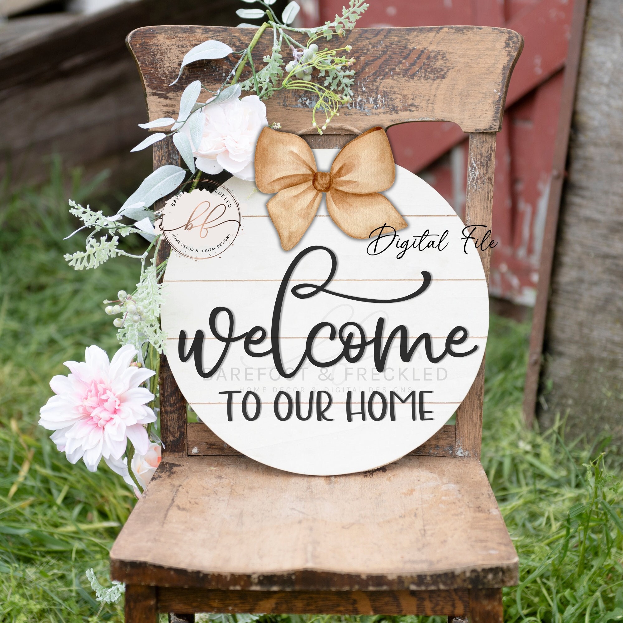 SVG/PNG- Welcome to Our Home With Script Font, Door Hanger Design, Home ...