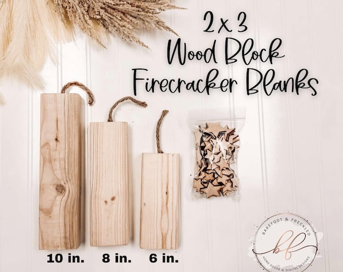 Wood Block Firecracker Craft Blanks, 4th of July Wood Blanks. DIY Wood ...