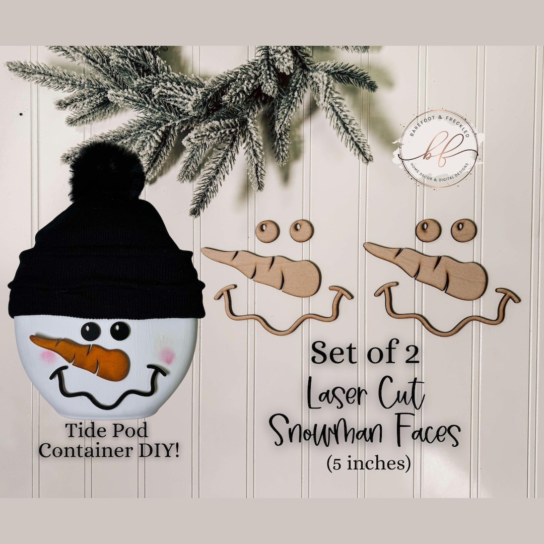 Laser Cut Wooden Snowman Faces, Craft Kit, Snowman Wood Craft, Wooden ...