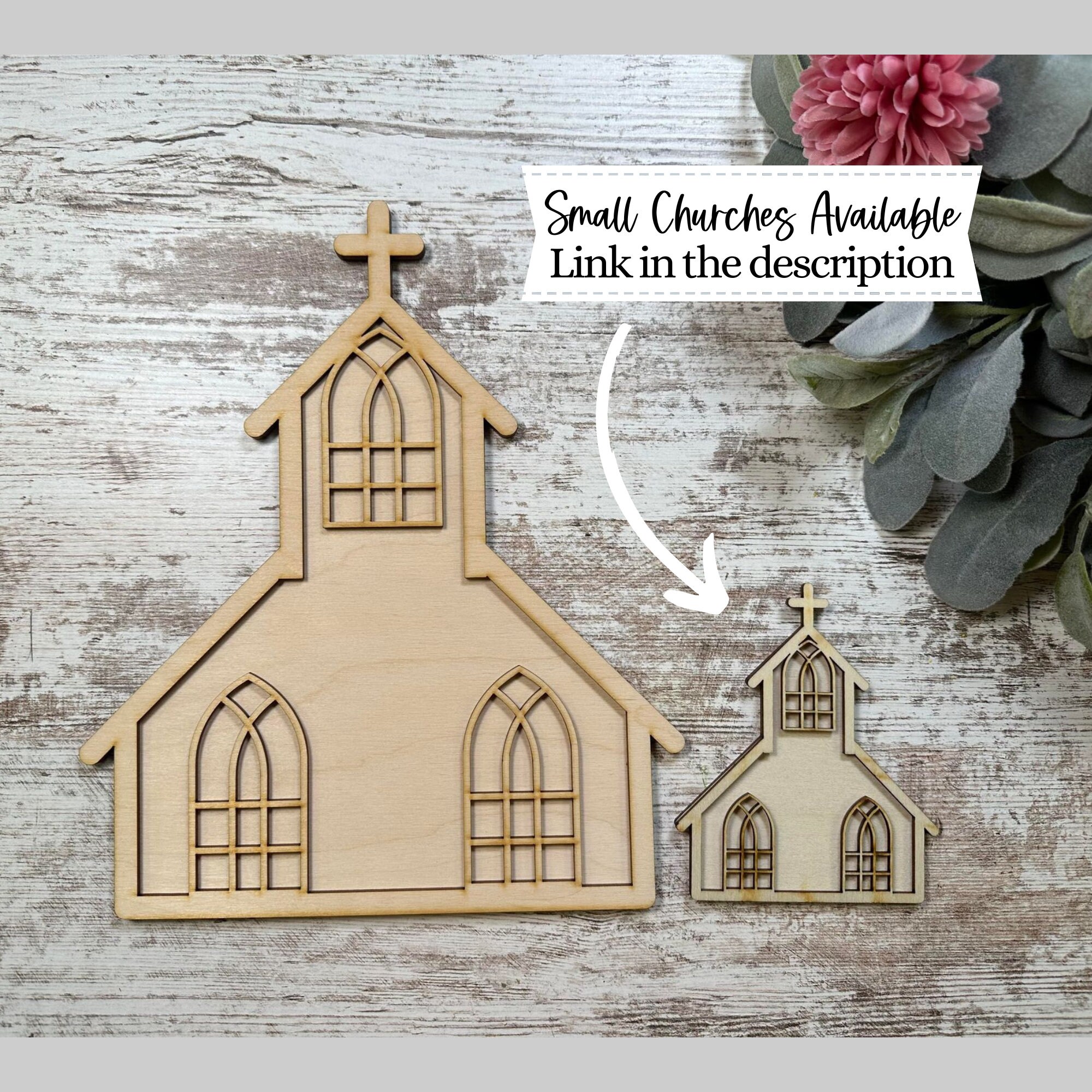 Laser Cut 11 Inch Wooden Church Blank, Chapel, Craft Wood Blank, Church ...