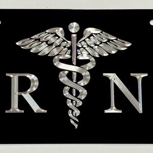 RN Registered Nurse License Plate Engraved Car Tag Silver Diamond ...