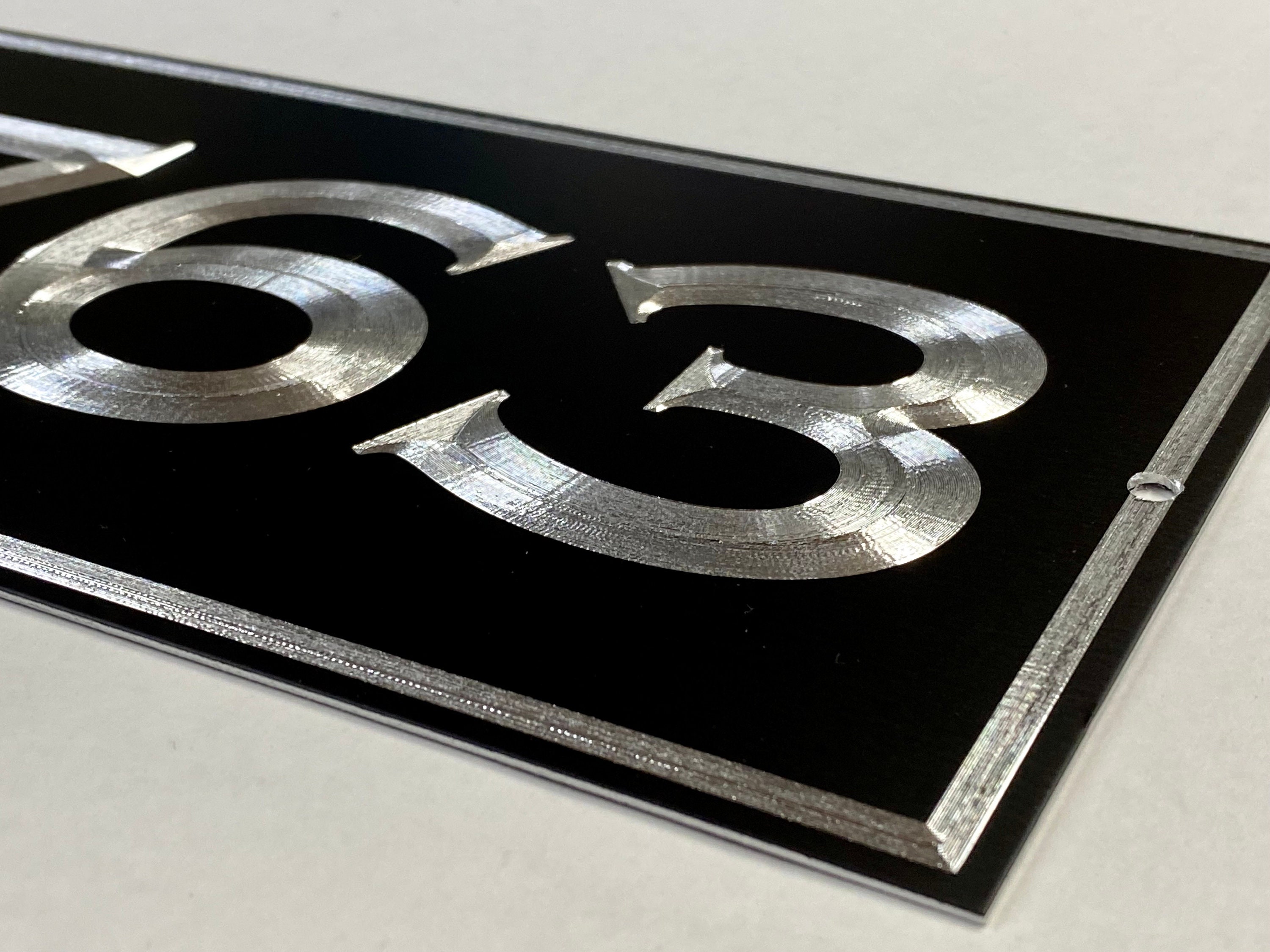 House Number Address Reflective Sign Mailbox Plaque Diamond Etched ...
