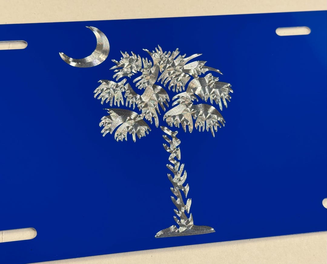 Engraved SC South Carolina State Palmetto Palm Tree License Plate Car ...