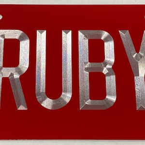Red License Plate Engraved Custom Personalized YOUR Name or Text Car ...