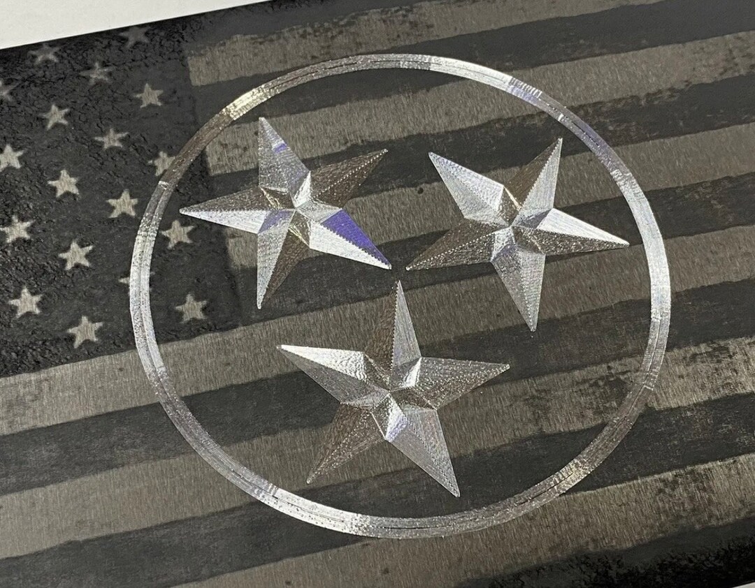 Tennessee TN State Star US Flag License Plate Car Tag Diamond Etched ...