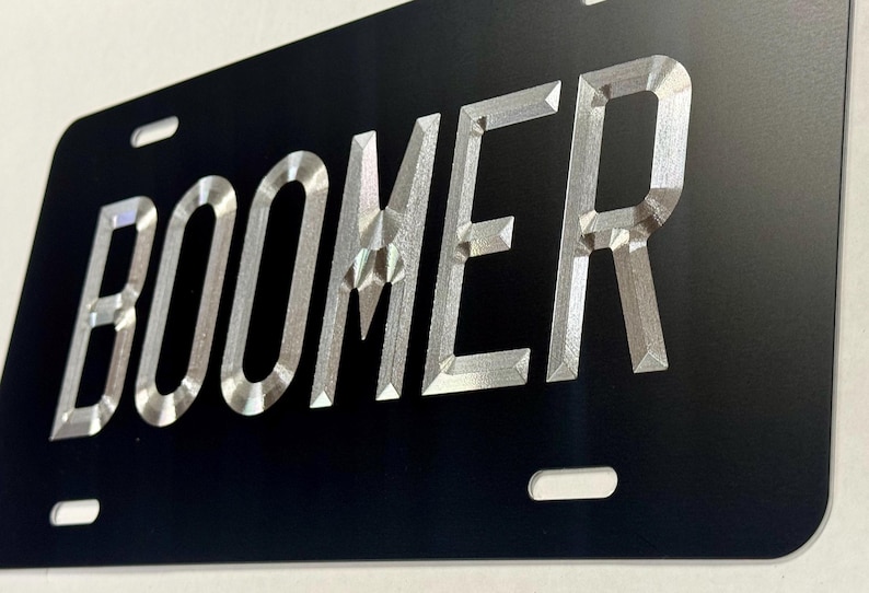 Custom 18x5.5 License Plate MATTE Black Car Tag Diamond Etched ...