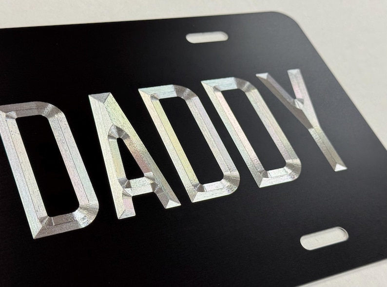 Custom 18x5.5 License Plate MATTE Black Car Tag Diamond Etched ...
