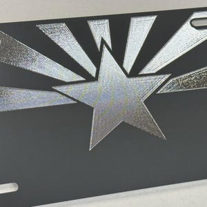 Arizona AZ State Flag License Plate Car Tag Diamond Etched Engraved on ...