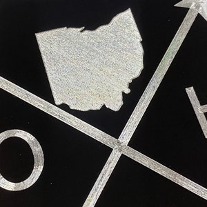 Ohio State Flag License Plate Car Tag Diamond Etched Engraved on Black ...