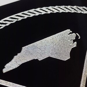 NC North Carolina State License Plate Car Tag Diamond Etched on Black ...