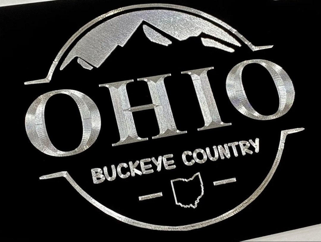 Ohio Buckeye State License Plate Car Tag Diamond Etched Engraved on ...